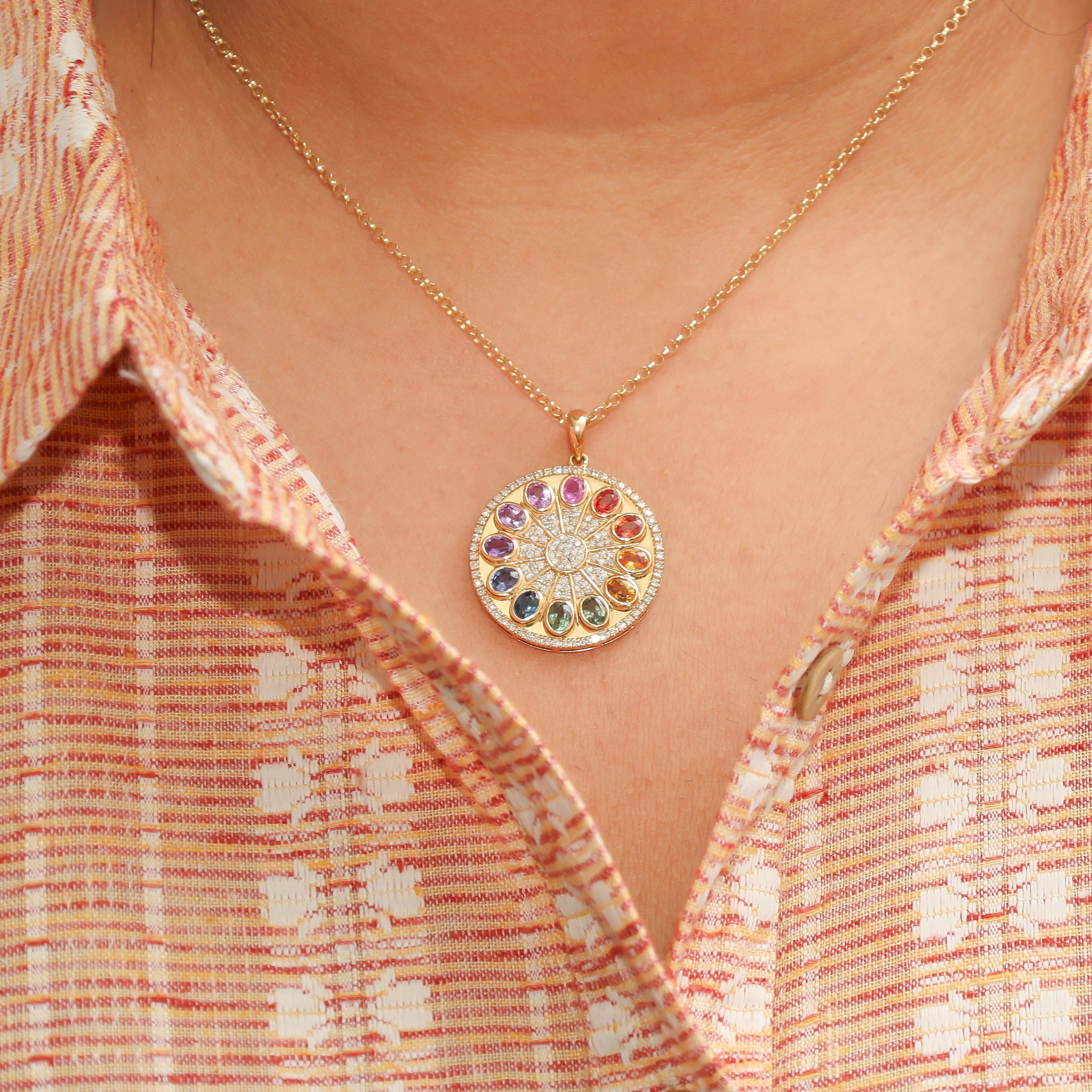 Rainbow disc necklace store